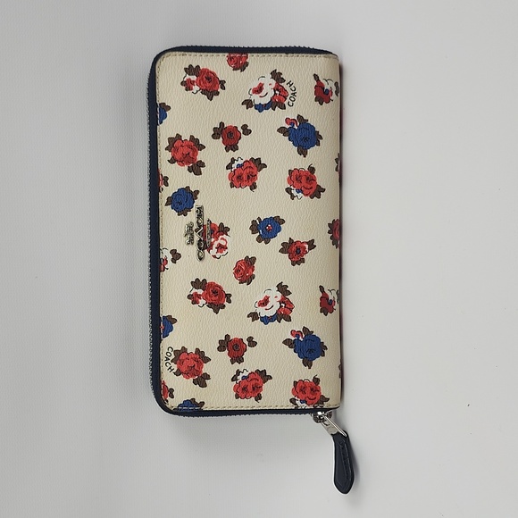 Coach | Bags | Coach Tea Rose Floral Accordian Zip Wallet | Poshmark